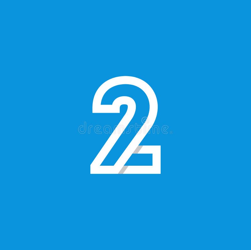 Vector Logo Number 2 White stock vector. Illustration of company ...