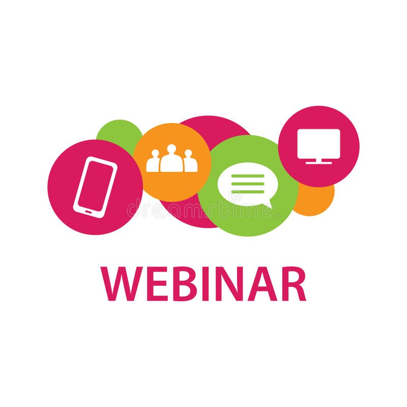 Vector Logo for Online Webinar, Web Conference Stock Illustration ...
