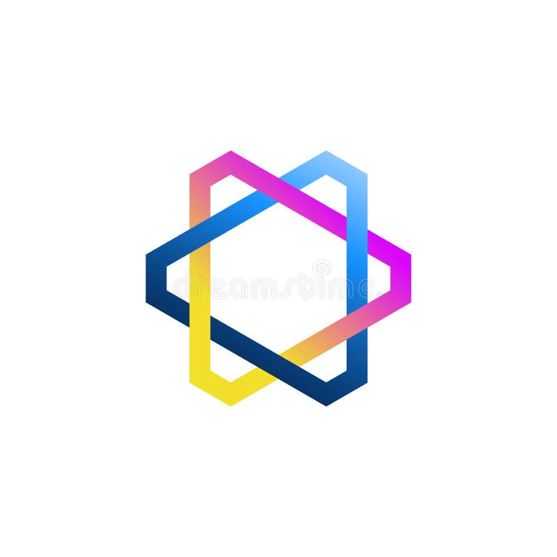 Vector Logo of Overlapping Star Shape. Gradation Vector Illustration ...