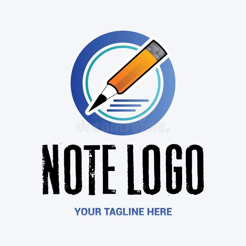 Vector Logo Pencil Writes a Note. Can Be Used for Writer Logo or ...