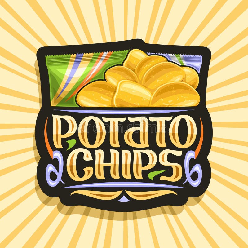 Vector Logo for Potato Chips Stock Vector - Illustration of crispy ...