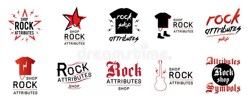 Vector Logo for Rock Shop Paraphernalia, Symbols Stock Illustration ...
