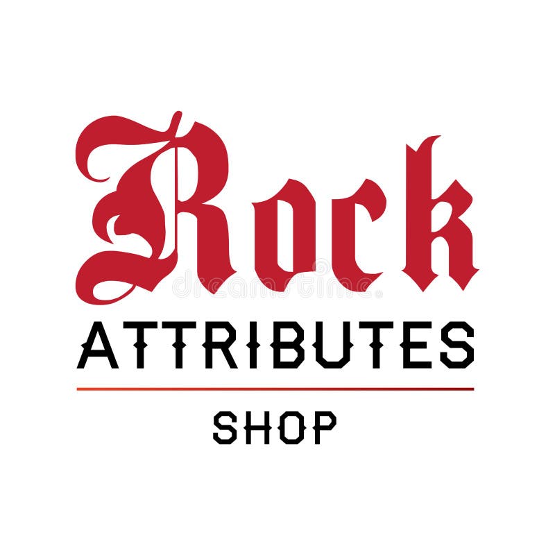 Vector Logo for Rock Shop Paraphernalia and Symbols Stock Illustration ...