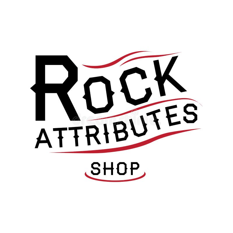 Vector Logo for Rock Shop Paraphernalia and Symbols Stock Illustration ...