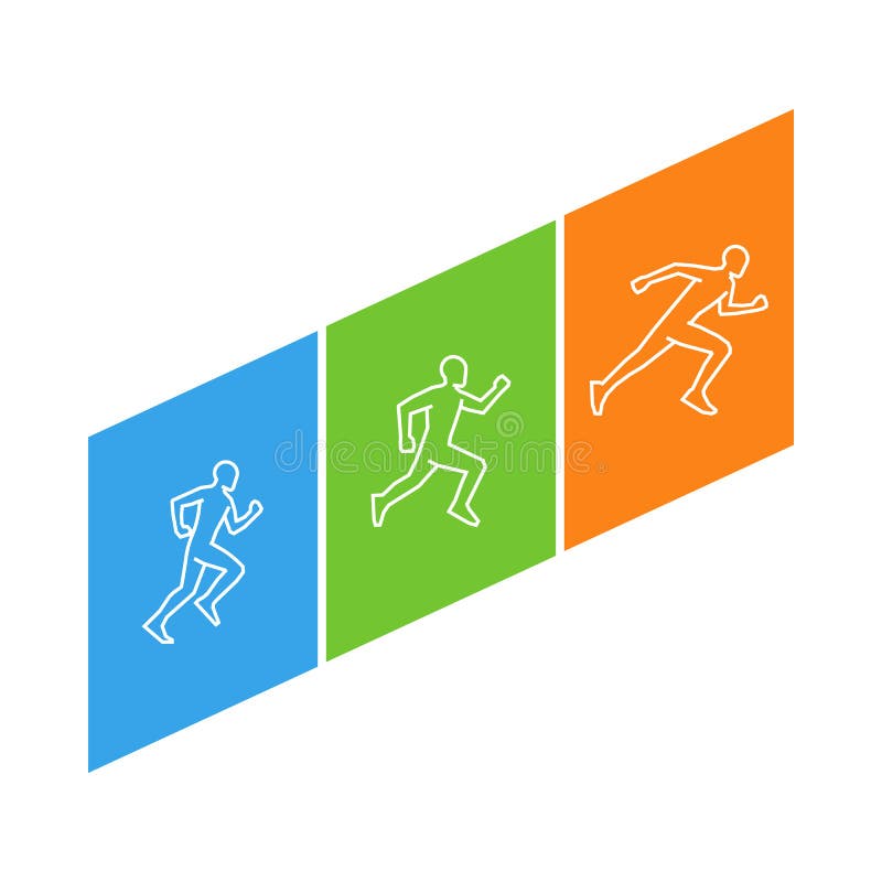 Vector Logo of Run and Line Runners Figures Stock Illustration ...
