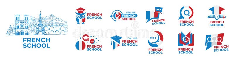 Vector Logo of the French Language School Stock Vector - Illustration ...