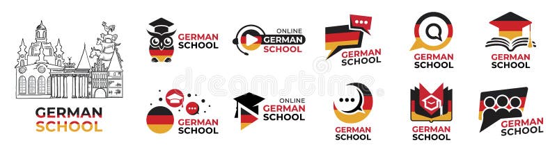 Vector Logo of the German Language School Stock Vector - Illustration ...