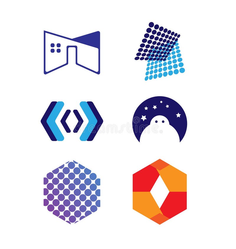 Vector logo set stock vector. Illustration of graphic - 73232604