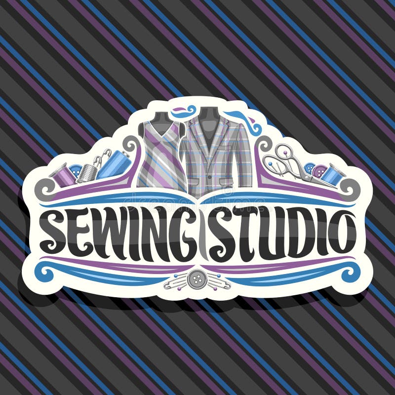 Vector Logo for Sewing Studio Stock Vector - Illustration of dressmaker ...