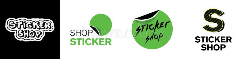 Vector Logo for Sticker Shop, Sticker Store Stock Illustration ...