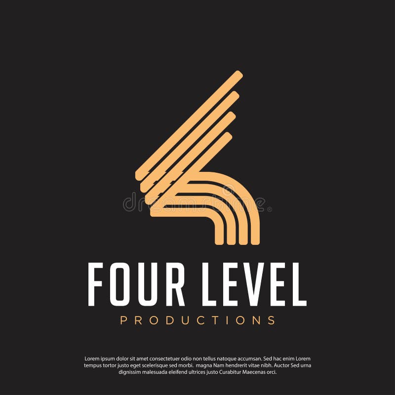 Vector Logo Symbol Number Four Stock Vector - Illustration of card ...