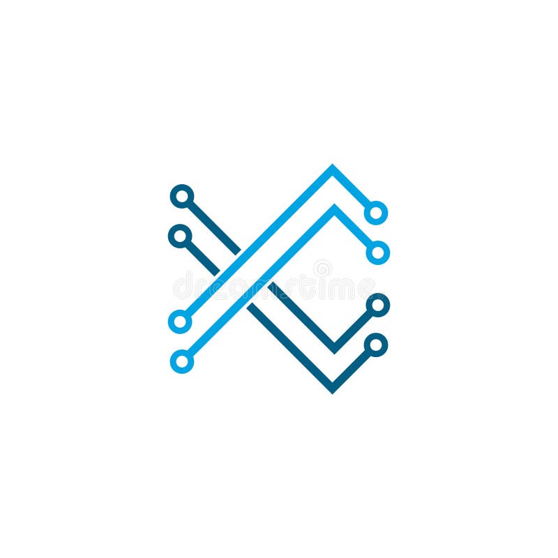 Vector Logo Technology Concept Illustration Stock Vector - Illustration ...