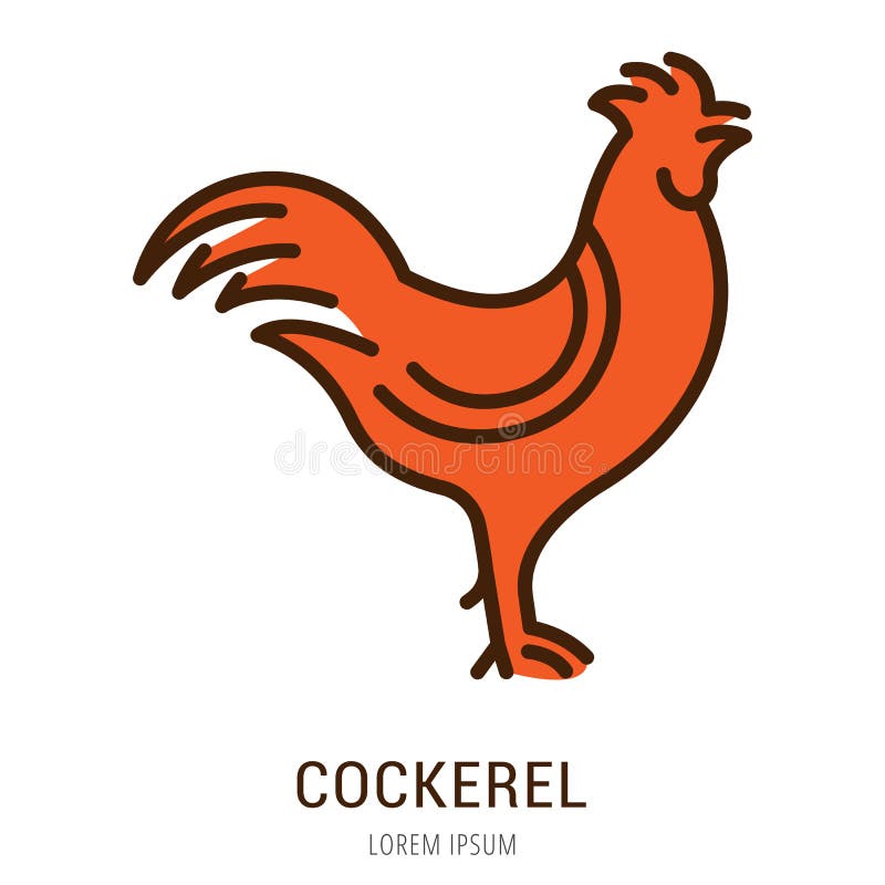 Vector Logo Template Cockerel Simple Stock de ilustración - Ilustración ...