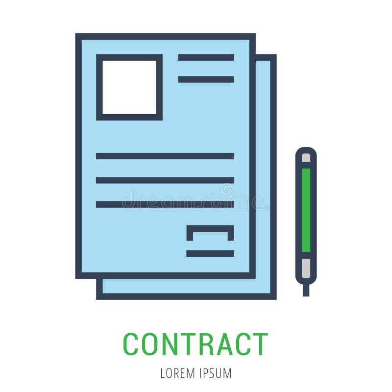 Vector Logo Template Contract Simple Stock de ilustración - Ilustración ...