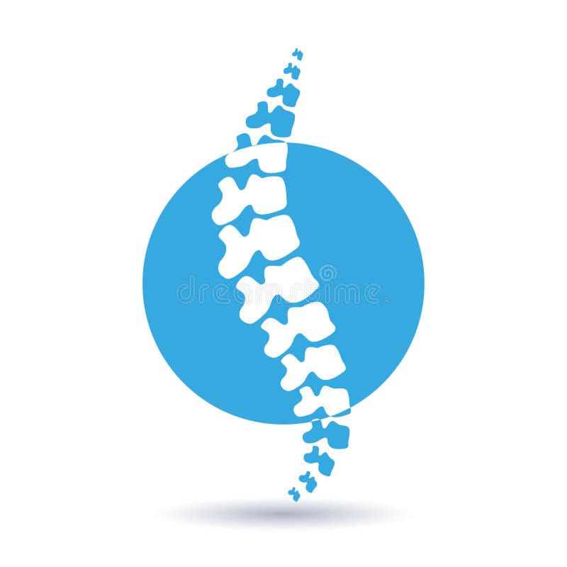 Vector Logo Template Human Spine Isolated Silhouette Illustration