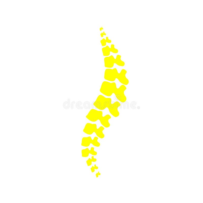 Vector Logo Template Human Spine Isolated Silhouette Illustration