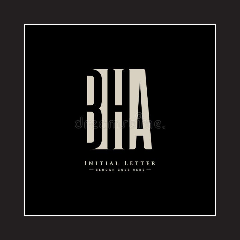 Vector Logo Template for Initials BHA - Simple Alphabet Letters Logo ...