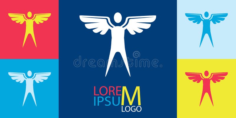 Fly man logo stock illustration. Illustration of company - 32659774