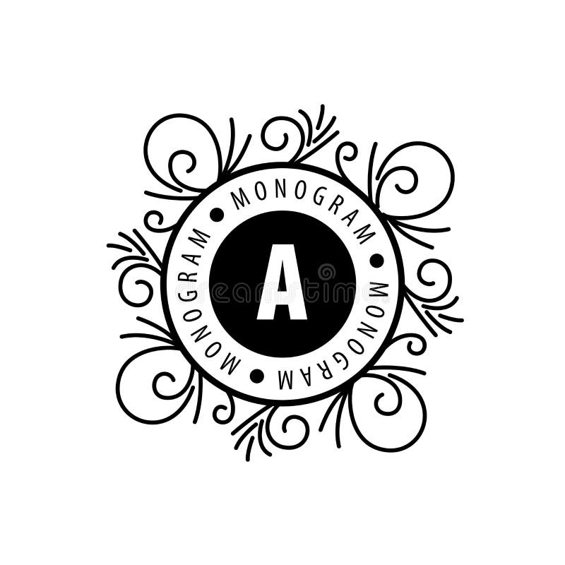 Monogram vector in frame stock vector. Illustration of elegance - 126376744
