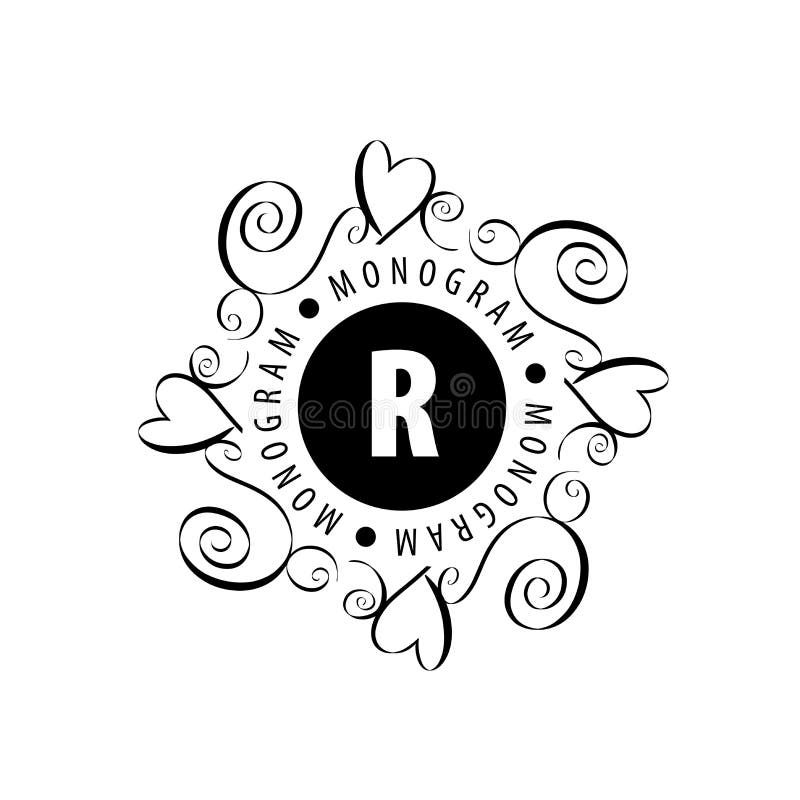 Monogram vector in frame stock vector. Illustration of emblem - 126376753