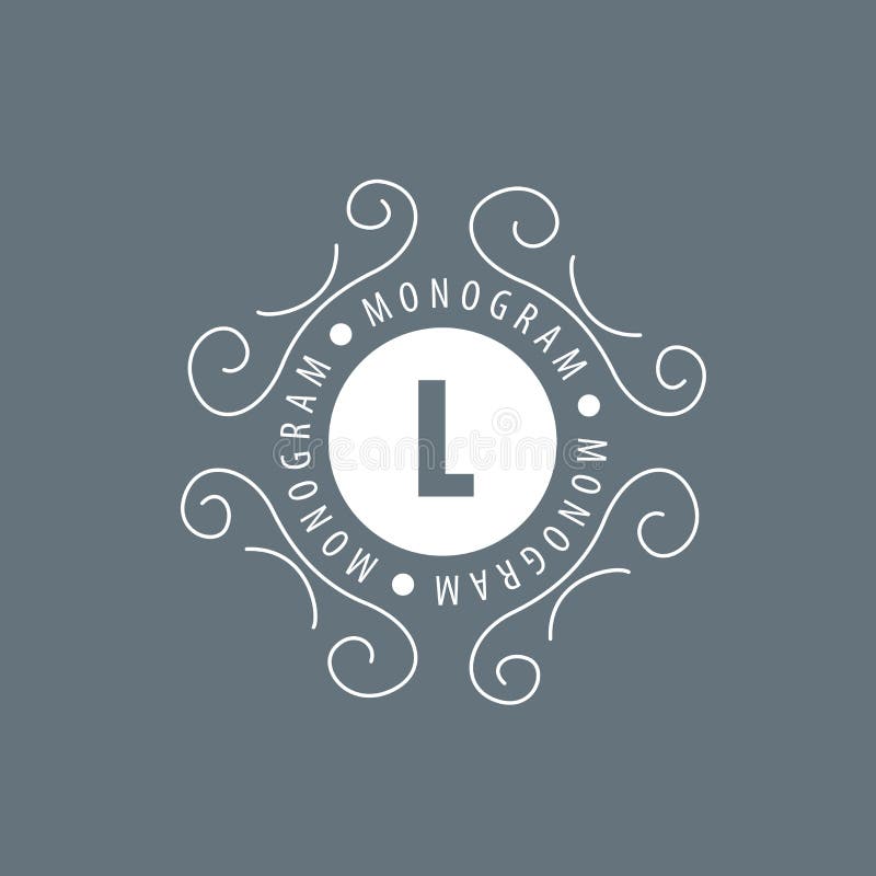 Monogram vector in frame stock vector. Illustration of banner - 126376756