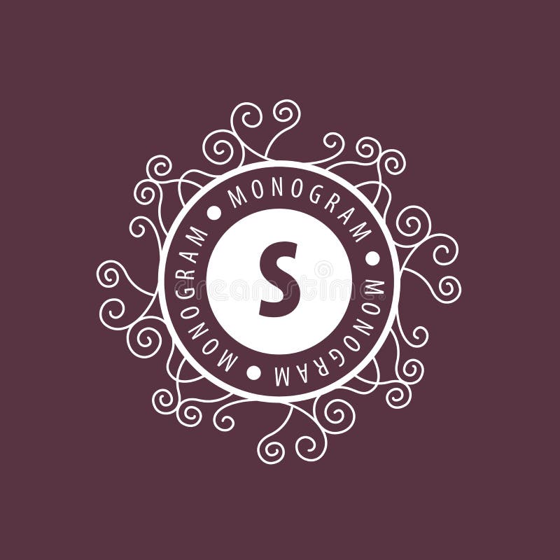 Monogram vector in frame stock vector. Illustration of emblem - 126376748