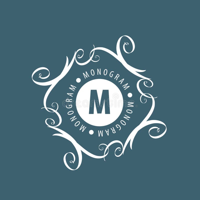 Monogram vector in frame stock vector. Illustration of elegance - 126376815