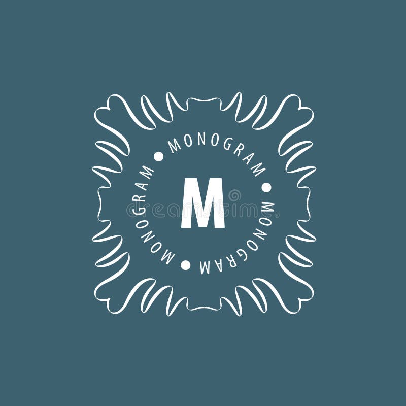 Monogram vector in frame stock vector. Illustration of elegance - 126376815