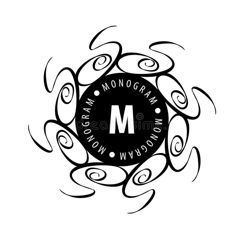 Monogram vector in frame stock vector. Illustration of decorative ...