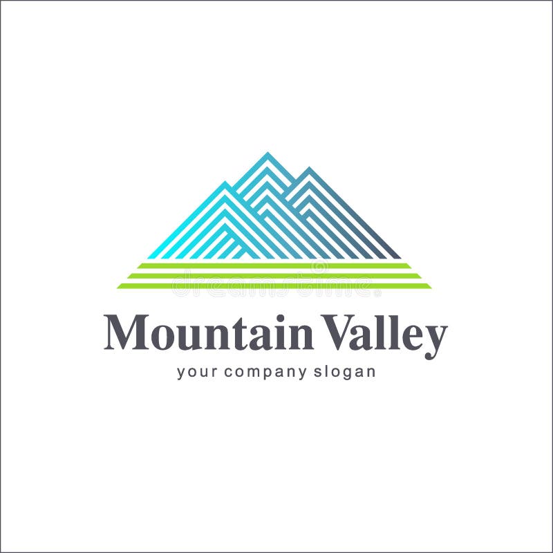 Vector Logo Template. Mountain Valley Stock Vector - Illustration of ...