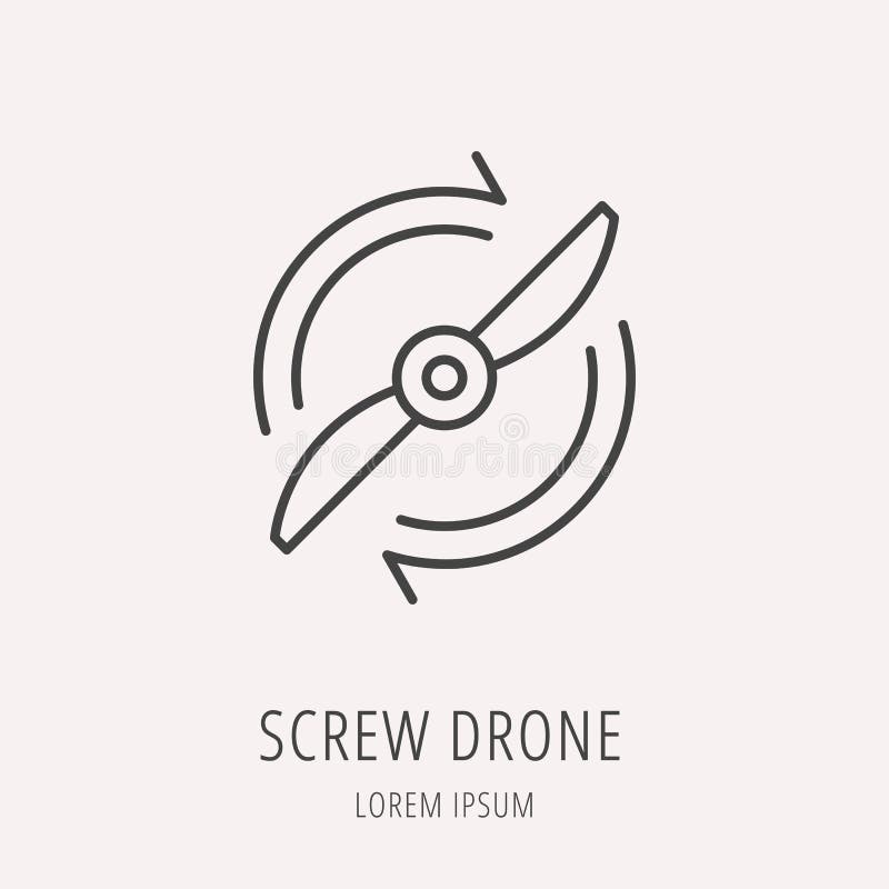 Vector Logo Template Screw Drone Simple Stock de ilustración ...