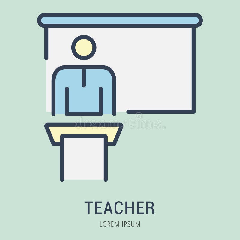 Vector Logo Template Teacher Simple Stock de ilustración - Ilustración ...