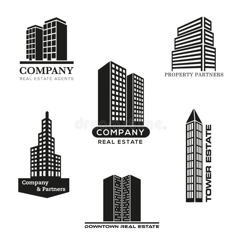 Vector Logo Templates Set De La Inmobiliaria Ilustración del Vector ...