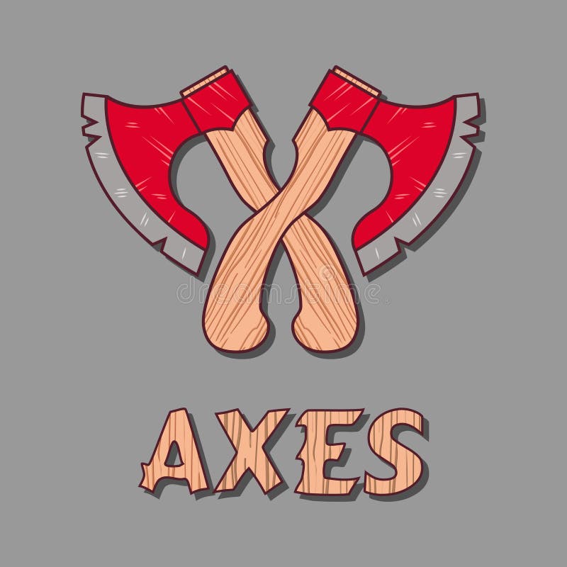 Vector Logo Two Axes with Shadow Stock Vector - Illustration of hand ...