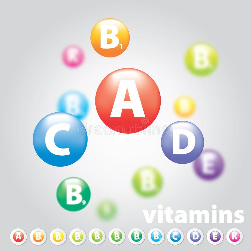 Variety of vitamins stock vector. Illustration of icon - 30086541