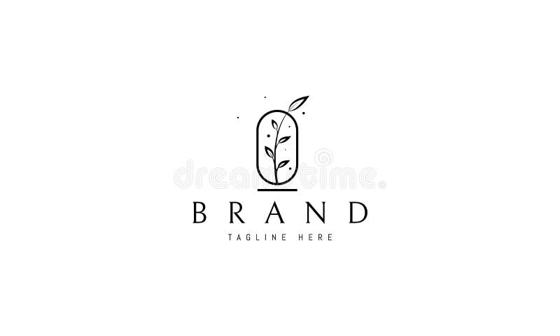Vector Logo on Which an Abstract Image of a Beautiful Twig with Leaves ...