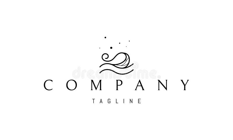 Vector Logo on Which an Abstract Image of a Big Wave on the Sea. Stock ...