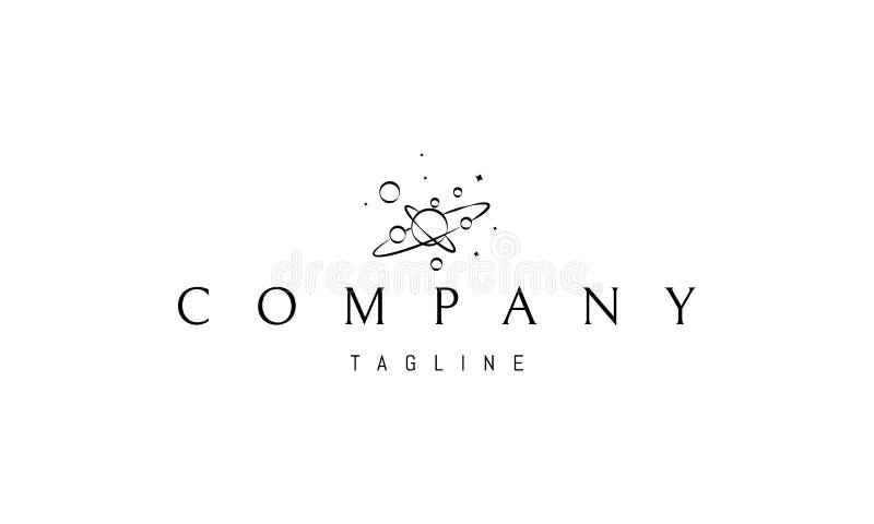 Vector Logo on Which an Abstract Image of a Cluster of Planets in Deep ...