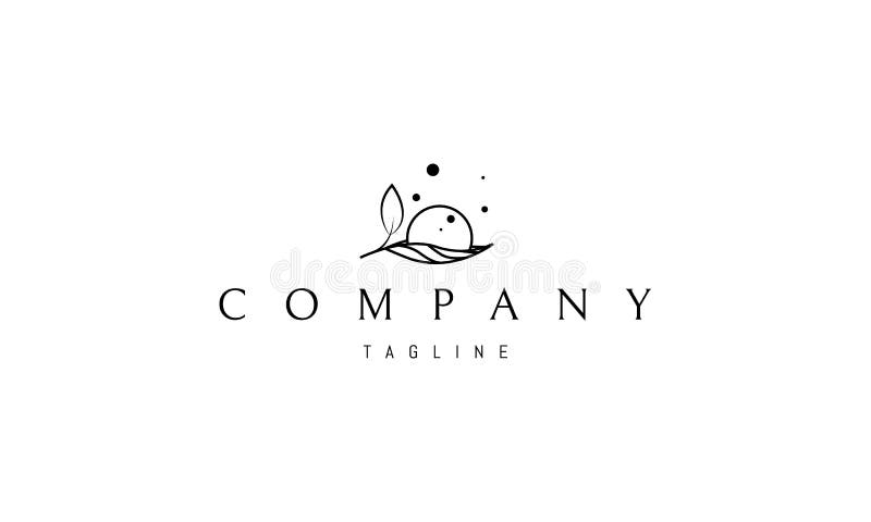 Vector Logo on Which an Abstract Image of Dew Drops in a Leaf. Stock ...