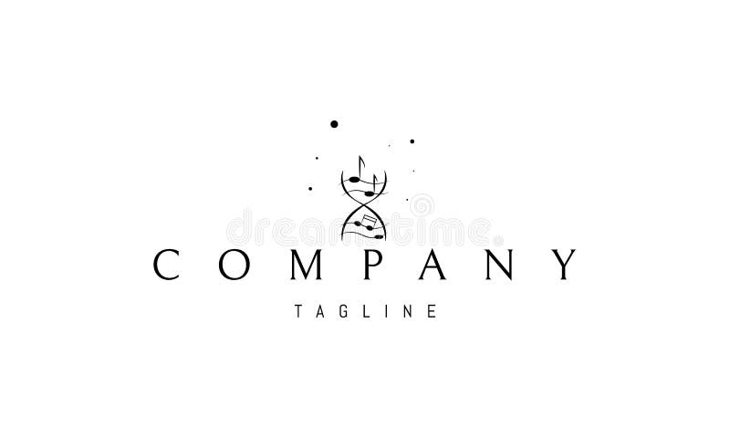 Vector Logo on Which an Abstract Image of a DNA Spiral with Musical ...