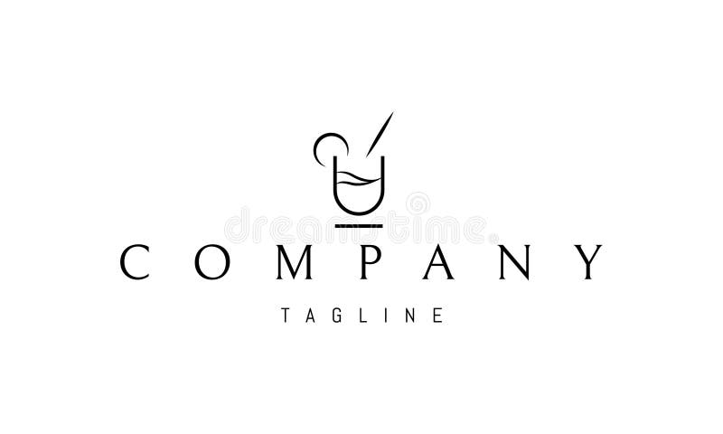 Vector Logo on Which an Abstract Image of a Drink with a Straw in a ...