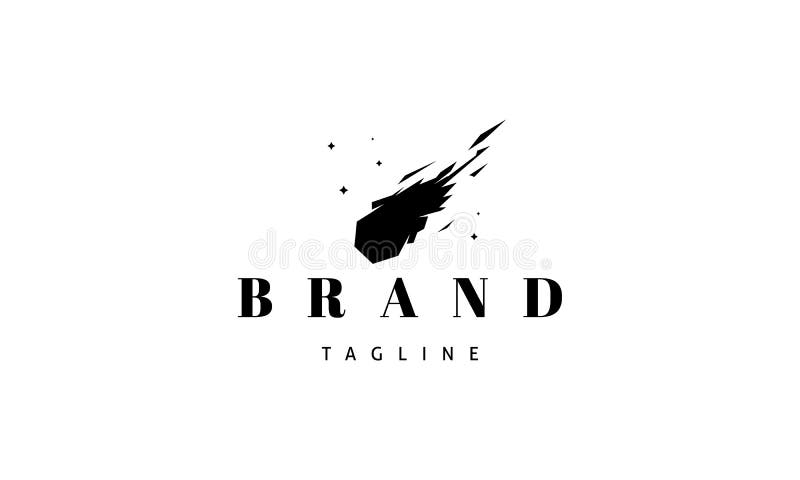 Vector Logo on Which an Abstract Image of a Falling Asteroid. Stock ...