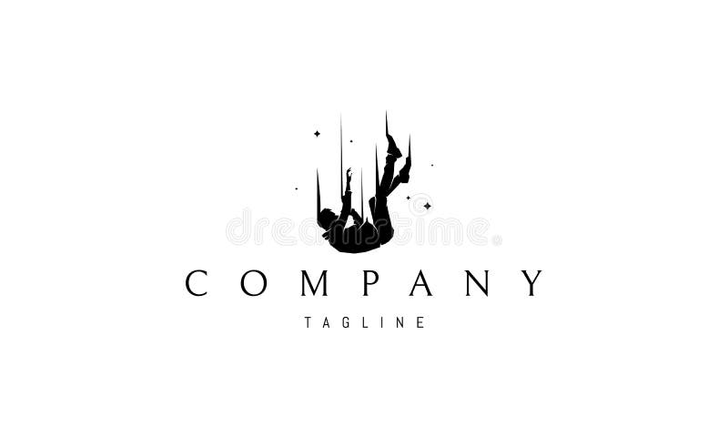 Vector Logo on Which an Abstract Image of a Falling Man. Stock Vector ...