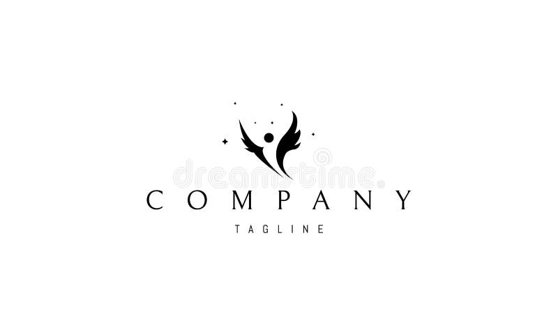 Vector Logo on Which an Abstract Image of a Flying Man. Stock Vector ...