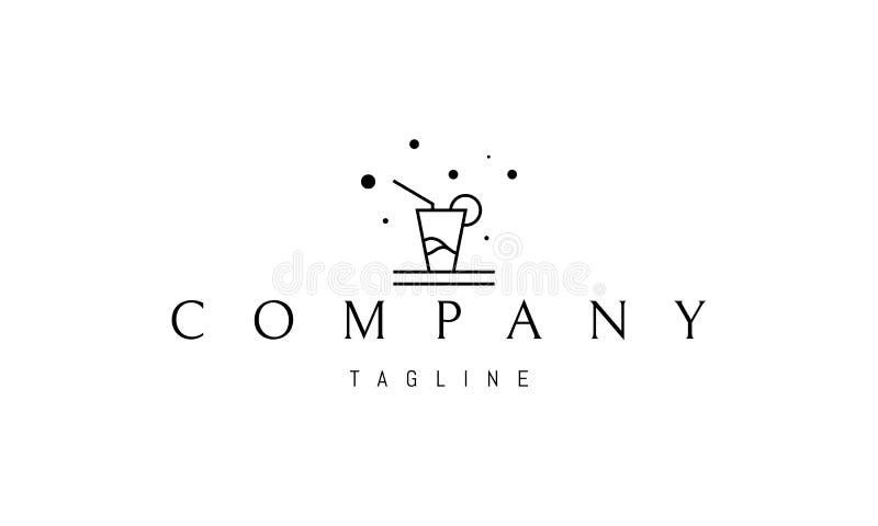 Vector Logo on Which an Abstract Image of a Glass with a Cocktail and a ...