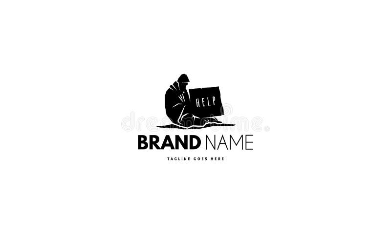 A Vector Logo on Which is an Abstract Image of a Homeless Person Who ...
