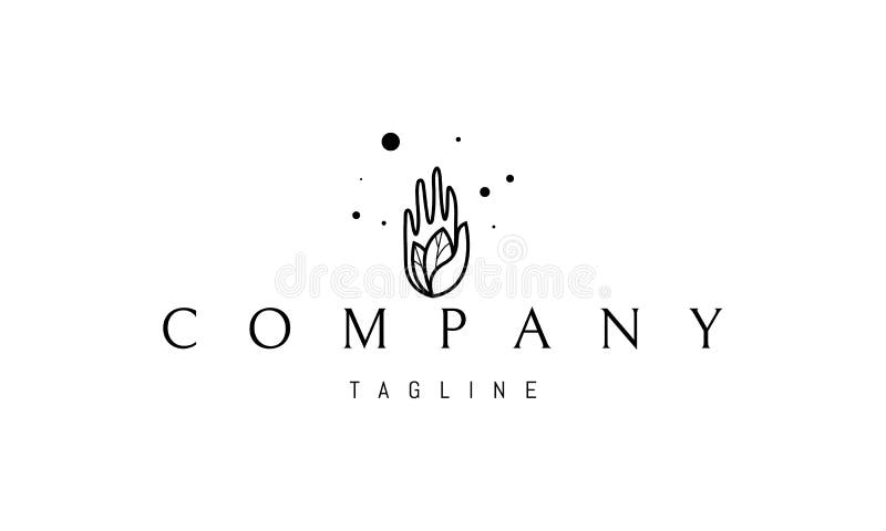 Vector Logo on Which an Abstract Image of a Human Hand with Leaves in ...