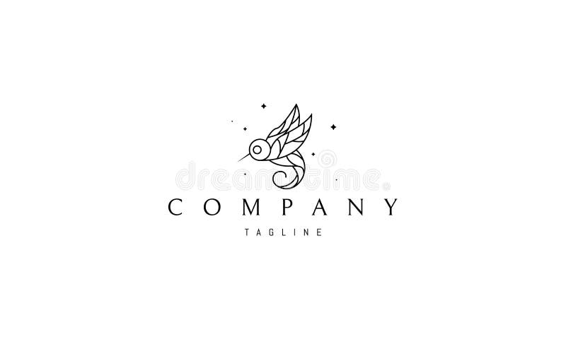 Vector Logo on Which an Abstract Image of a Hummingbird. Stock Vector ...