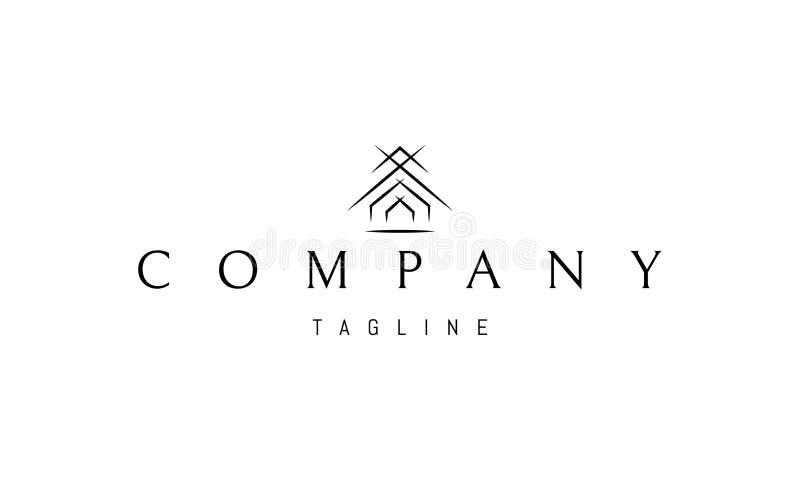 Vector Logo on Which an Abstract Image of a Hut Made of Sharp Lines ...