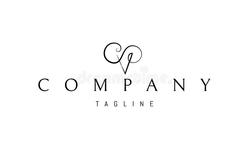 Vector Logo on Which an Abstract Image of the Letter V with a Curl in ...